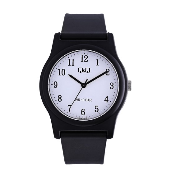 Q & Q Unisex Q&Q herenhorloge met rubber band G22A-001VY - Horloge - Kunststof - Zwart... | bol