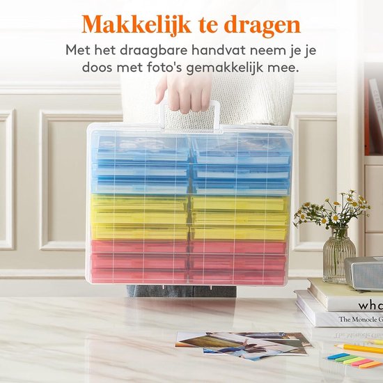 Opbergdoos 10x15cm 4R - Fotokoffer - Plastic Fotohouder - Kleurrijke ...