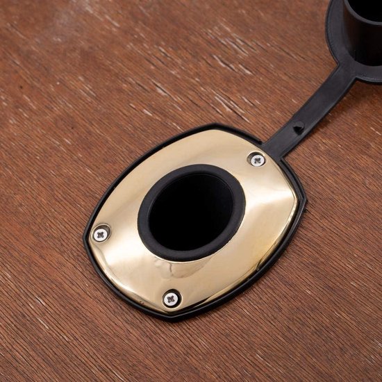 60° Polished Brass Recessed Rod Holder - Boat Fishing - Rubber Cap | bol