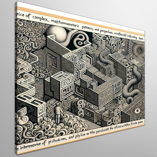 Doodle escher schilderij | Escheresque Doodle: A Whirlwind of Abstract Art and... | bol