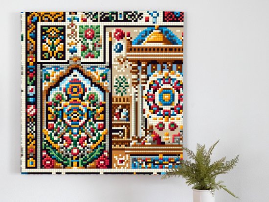 Pixel art relief schilderij | Reliëf van Pikselkunst: Een Kunstwerk in ...