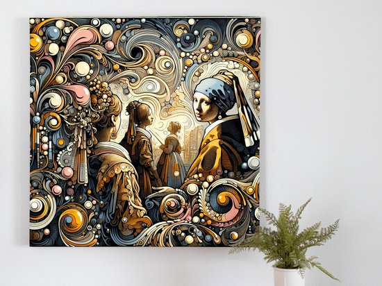 Abstract vermeer schilderij | Abstracte verbeelding van Vermeer: een ...