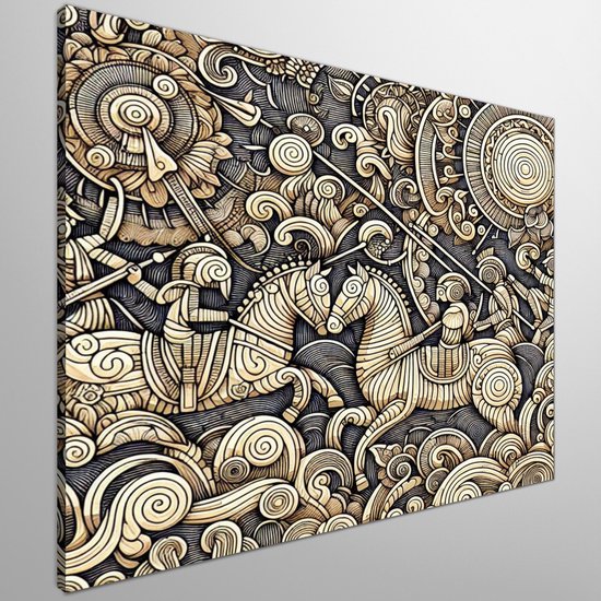 Line art relief schilderij | Intricate Intersecting Lines: A ...