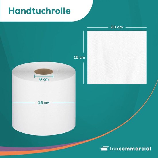 Geperforeerde papieren handdoekrollen - 2-laags - 6 rollen - 360 vellen ...