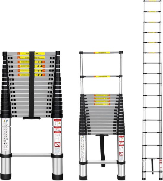 JGS ® Telescopische Ladder van 4,7 m – Multifunctionele Aluminium ...