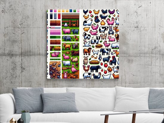 Pixel art vee schilderij | Prisma fauna: Een eerbetoon aan pixel art en ...