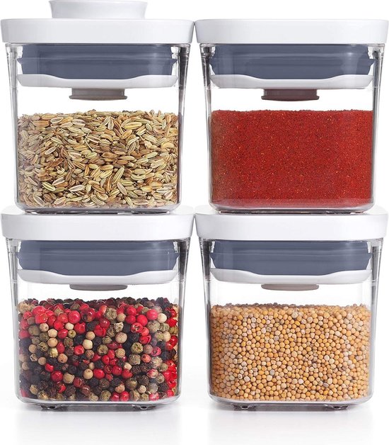 Good Grips Mini Pop Container Set - 4 Pieces Plastic Transparent ...