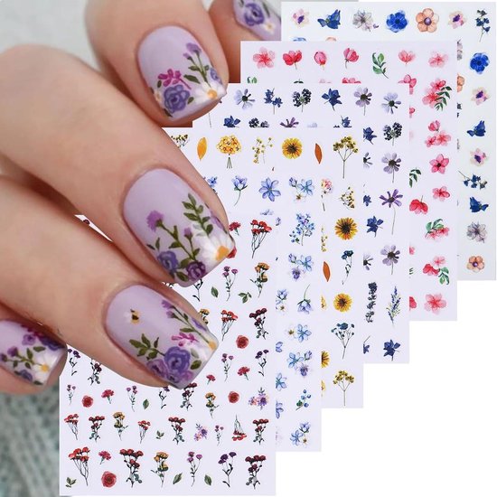 Nail Sticker Set - 6 Pieces Water Transfer Nail Stickers for Creative ...