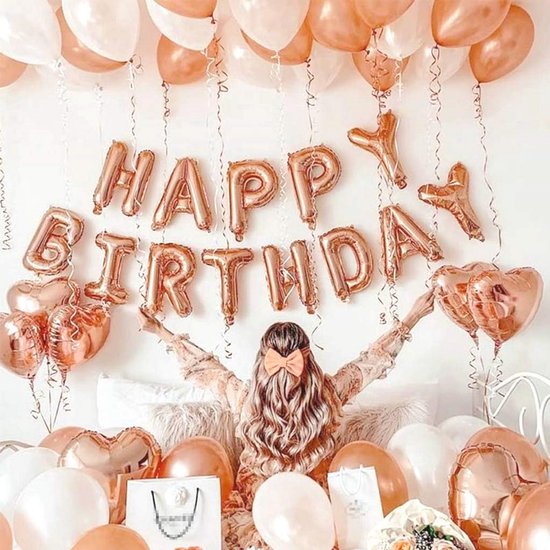 Verjaardagsdecoratie 42 jaar voor vrouwen - Roségouden Ballonnen en ...
