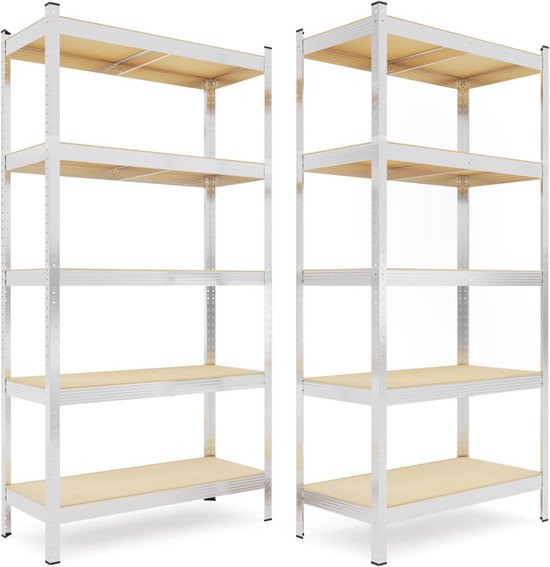 Rekken voor zware lasten - 180 x 90 x 40 cm, hoogte verstelbaar met 5 ...
