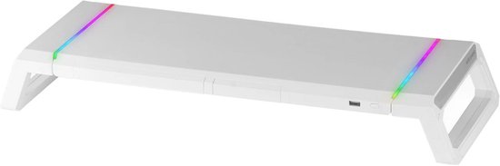 MGS-ONE Witte Chroma RGB Monitor Stand - Verstelbare Grootte - Met ...