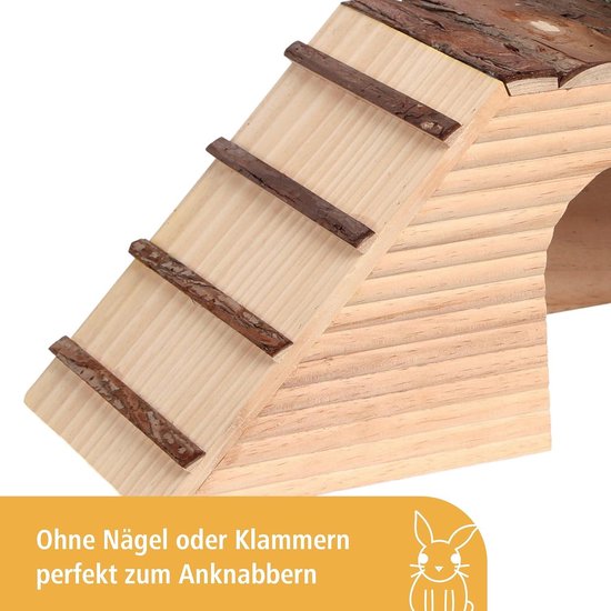 Rodent House Nature 47 x 22 x 20 cm with Ramp and Integrated Feeding ...