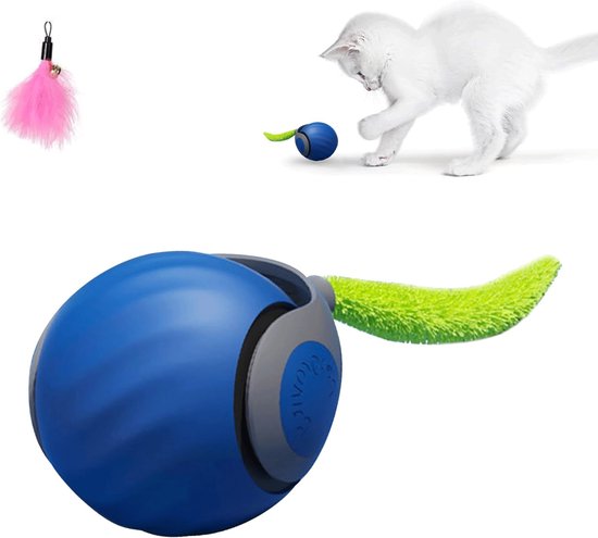 Kattenspeelgoed - Twee snelheidsaanpassingen - Interactief kattenbalspeelgoed -... | bol