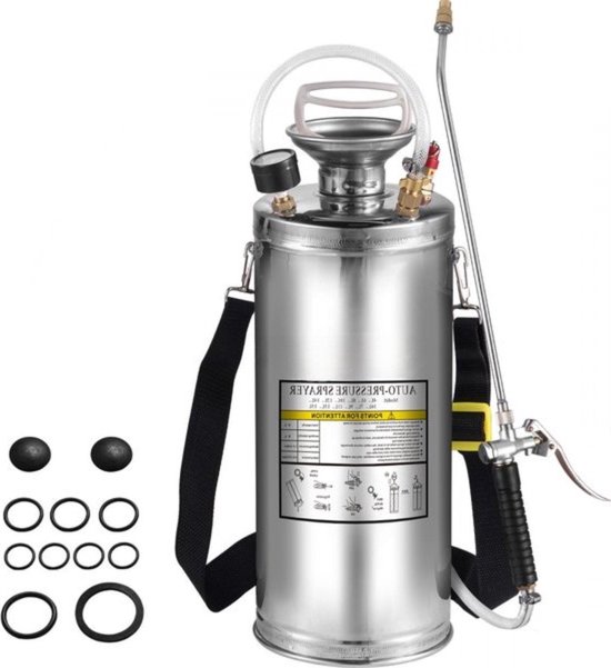 Ontkruidsproeier - Rugspuit - Ergonomisch - variabele Spray - RVS ...