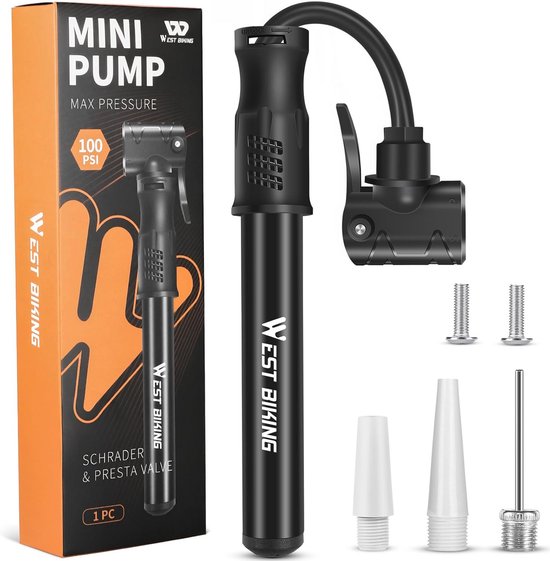 Draagbare Mini Fietspomp - Aluminium Luchtpomp voor Alle Ventielen | bol