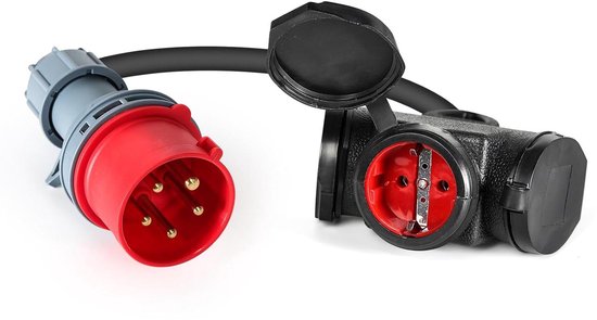 Adapter Power 3 * 2.5mm² 16A 400V Plug To 3 x 230V Coupling Rubber ...