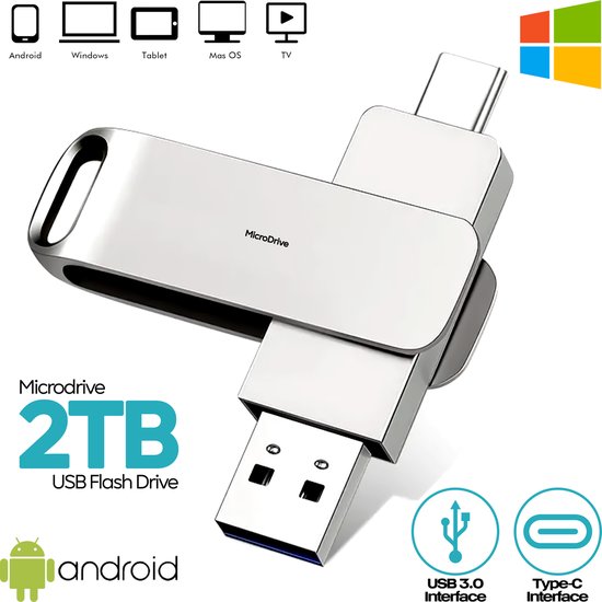 MicroDrive - Snelle USB Flash Drive 2TB Foto Video Opslag Usb Stick ...