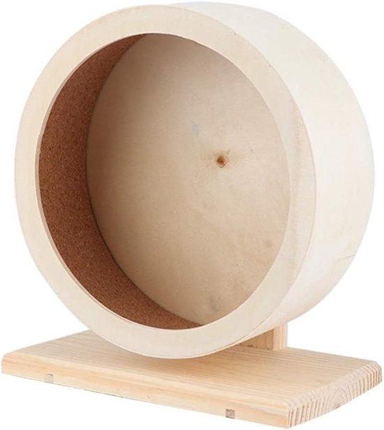 Houten loopwiel voor hamsters en andere kleine dieren (M) met rusthuisnest - grappig... | bol