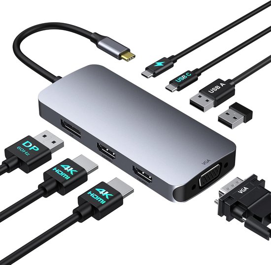 Docking Station Laptop 2x HDMI - Splitter Laptop - USB-C - Universeel | bol