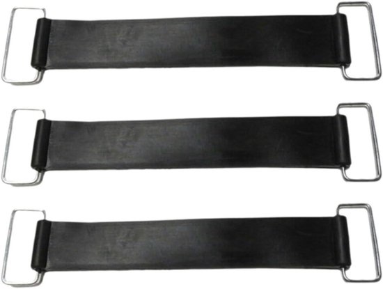3 Pack 17.5 x 2.5 cm Elastic Rubber Battery Straps with Fixed Holder ...
