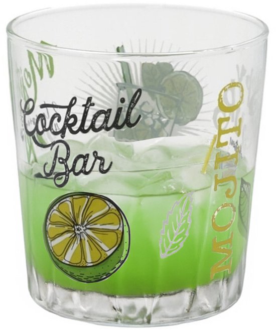 Gerimport Mojito cocktailglazen - 6x - gedecoreerd glas - met teksten ...