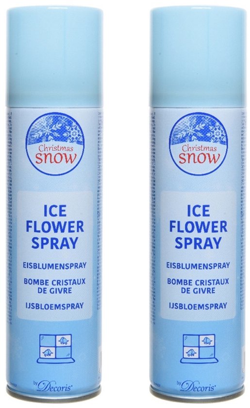 Decoris IJsbloemen sneeuwspray - 2x - busje 150 ml - raamspray ...