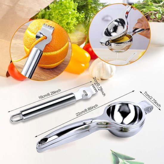 Hand Juicer Lemon Squeezer with 1 Cutter - Manual Citrus Juicer with ...