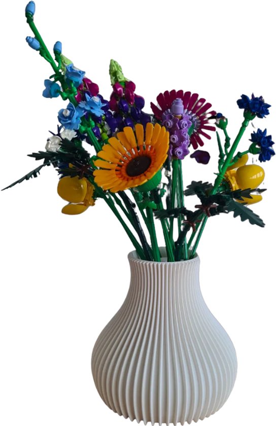 Vaas met Lego bloemen houder - Wit - Onsmisbaar voor lego bloemen ...