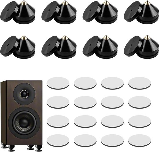 8 stuks subwoofer spikes set: luidspreker spikes met antislipmatten en ...