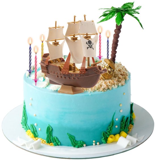 Dekora Pirate Ship Cake Topper with Candles pk/10 | bol