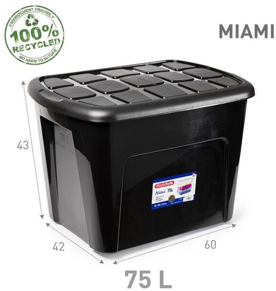 Plasticforte opberg kist met deksel - 2x - Multi Purpose Box - 75 liter ...