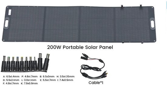Zonnepaneel - Sun Power - Zonneenergie - 200W - 12V tot 24V - Flexibel ...