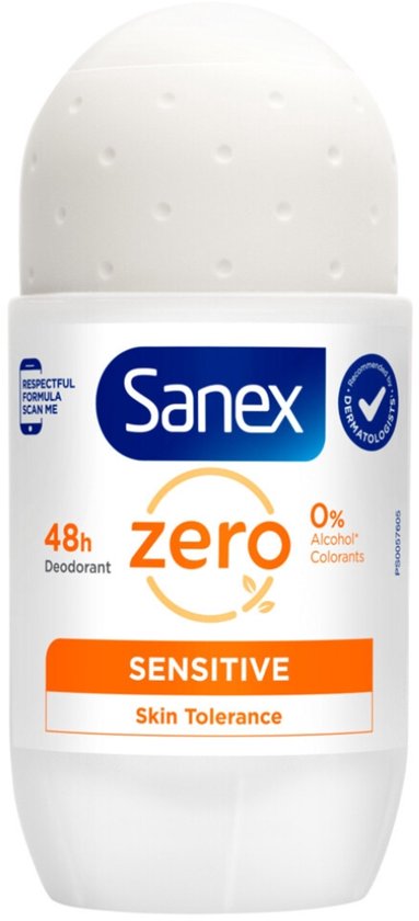 Sanex - Deodorant - Roller - Zero% - Sensitive - Zonder Alcohol ...
