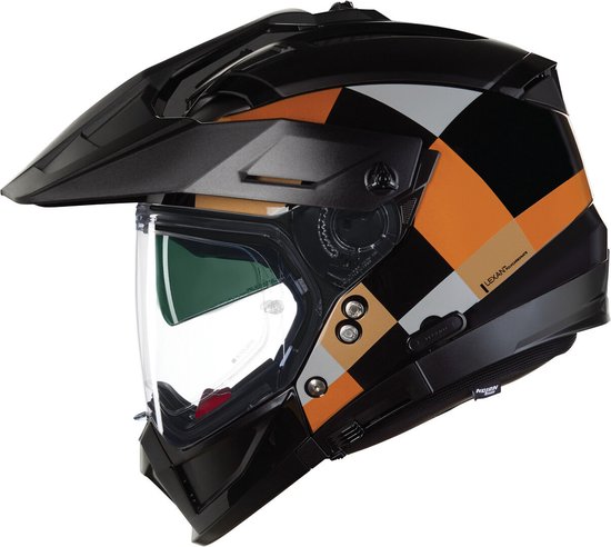 Nolan N70-2 X 06 Ruvido 343 Zwart Grijs Oker Glossy Multi Helm - Maat M ...