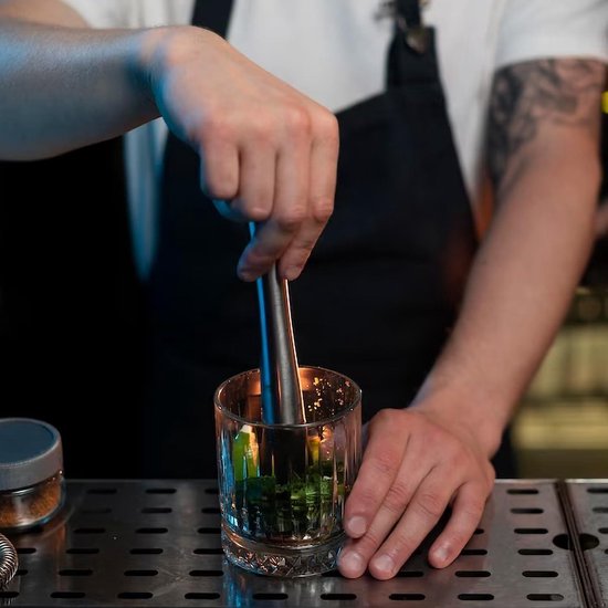 Cocktail Spoons Set of 2 - Stainless Steel Stirring Spoons and Pestle ...