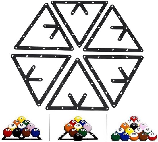 Set van 6 vellen Magic Ball Rack Pro Triangle biljartballenrek met... | bol