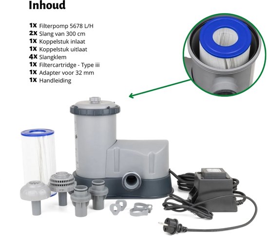 Bestway - Cartridge Filterpomp - 5.678 L/u - Filtertype III | bol