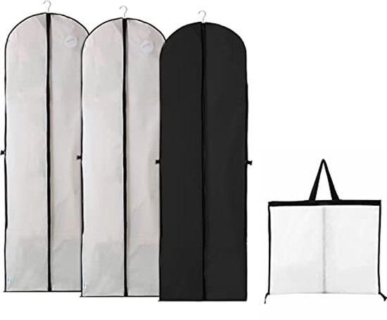 DBAILY Kledingtas, 3 stuks Kledingzakken Lang 60 x 180 cm Ademende kledinghoes Pakzak... | bol