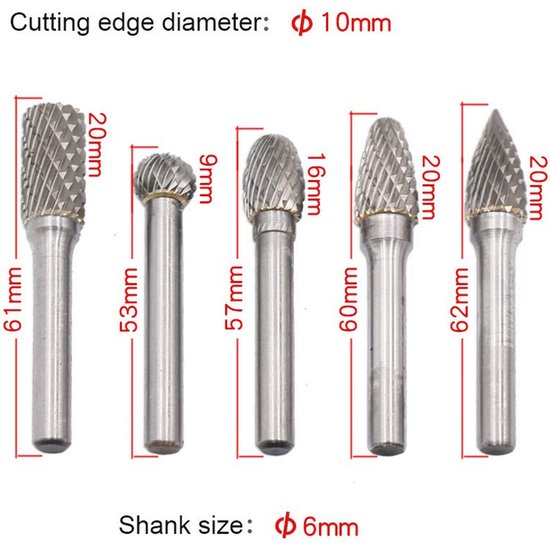 Rotary Point Cutter Bit Set voor Houtbewerking en Metaalbewerken – 5 ...