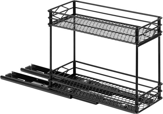 Uittrekbaar 2-laags kruidenrek voor keuken en badkamer - Opvouwbare ...