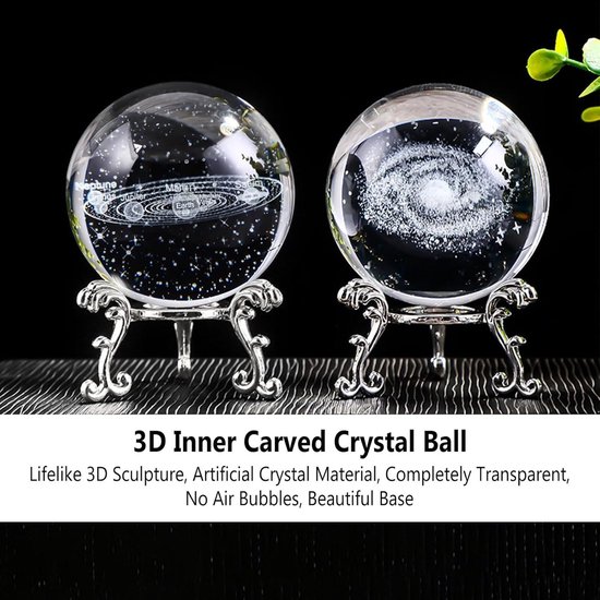 2-delige Galaxy Planets Model Crystal Ball Ornaments 3D Crystal Planet ...