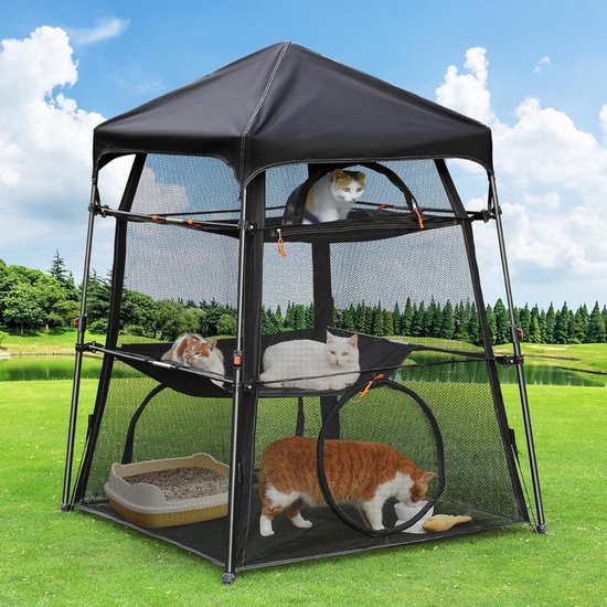 Thuys – Kattenren – Kattenbench – Kattenkooi voor Binnen en Buiten – 3 ...