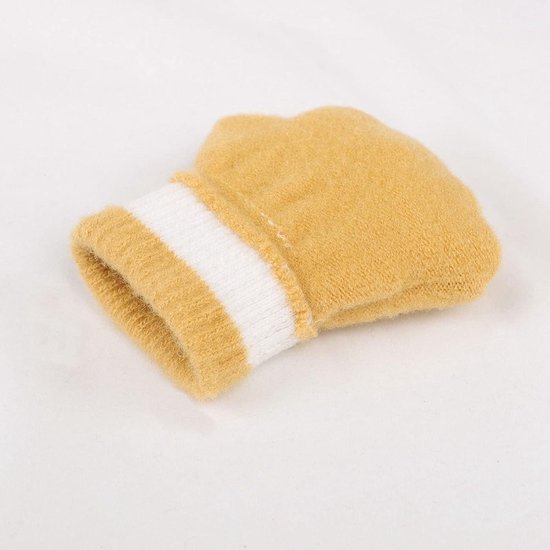 Vingerloze winter wanten met knoopklep voor kinderen met pluche voering ...