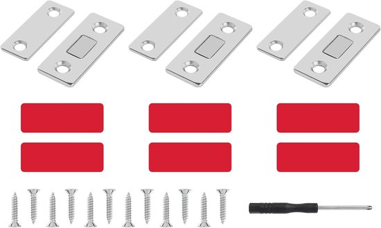 3 Pcs Ultra-thin Self Adhesive Magnetic Snapper Magnets for Cabinet ...