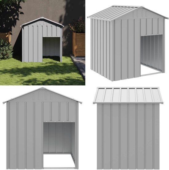 vidaXL Hondenhok met dak 117x103x123 cm gegalvaniseerd staal ...