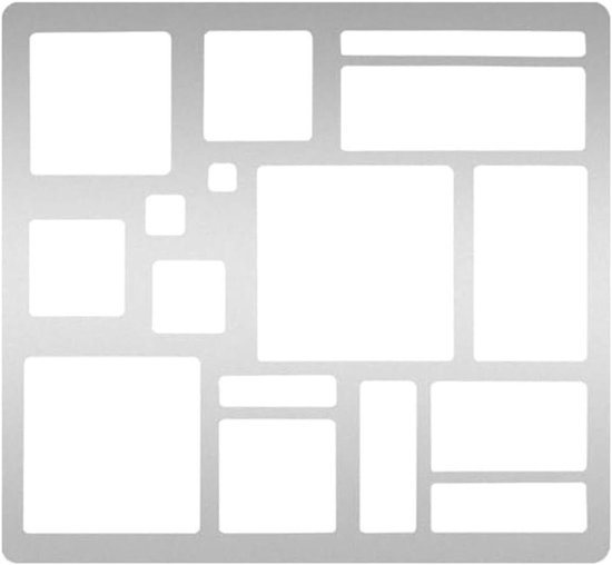 Vierkante uitsparingen stencil rechthoek - RVS - geometrisch - voor DIY ...
