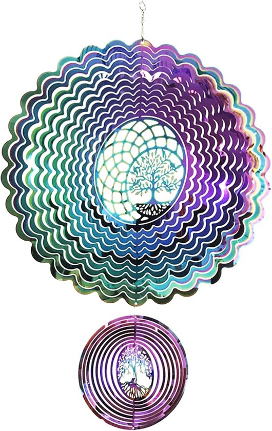 Levensboom Wind Spinner - Tuin Decoratie - RVS Multi Kleur | bol