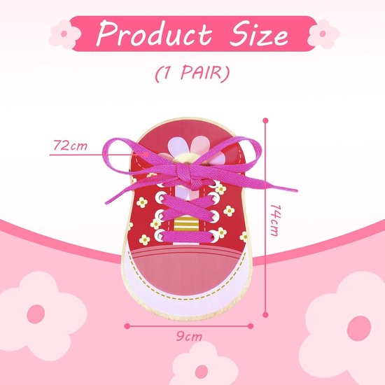 2 stuks houten veterschoenen voor kinderen - oefen met veters strikken ...