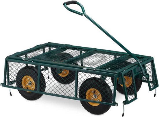 Bolderkar Voor Tuin – Robuuste Transportkar Met Luchtbanden – Stalen ...