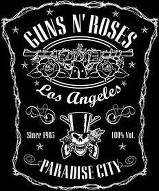 Guns N' Roses Paradise City Label Unisex T-shirt - zwart - XL | bol